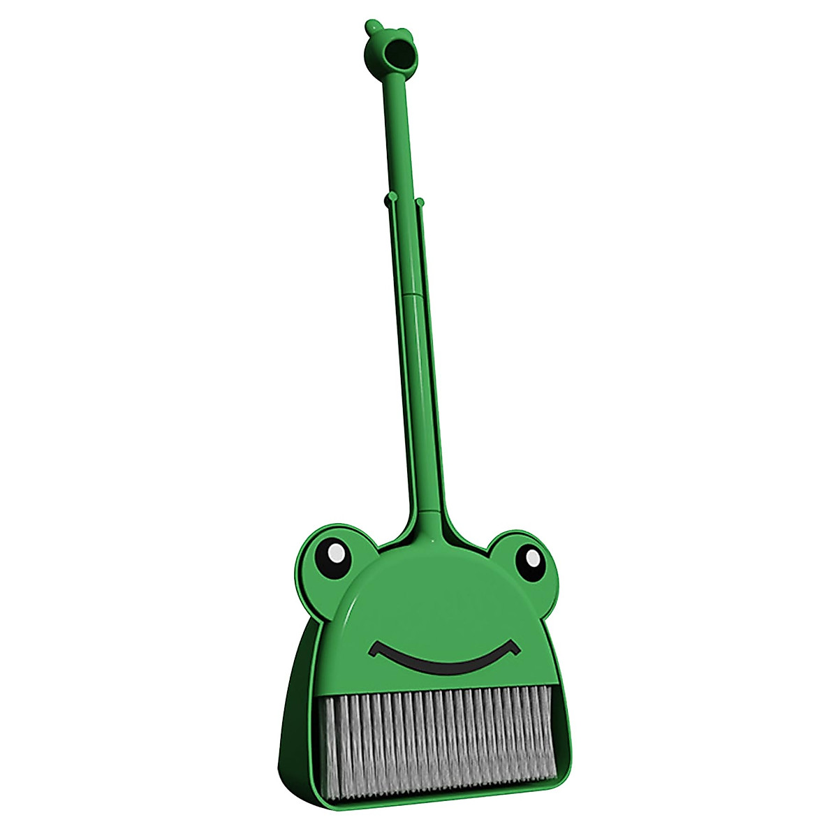 KUYYFDS Kids Cleaning Set Broom and Dustpan Set 2Pcs/Set PP Cute Cartoon Frog Pattern Toddler Broom Odor-Free Hanging Smooth Handle Washable PET Brush Kids Broom for Home Kindergarten