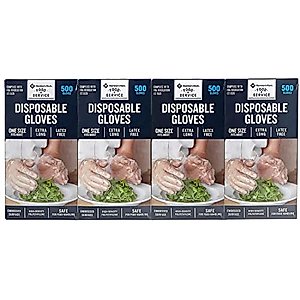 Member's Mark Plastic Disposable Gloves Pack 4 (500 CT)