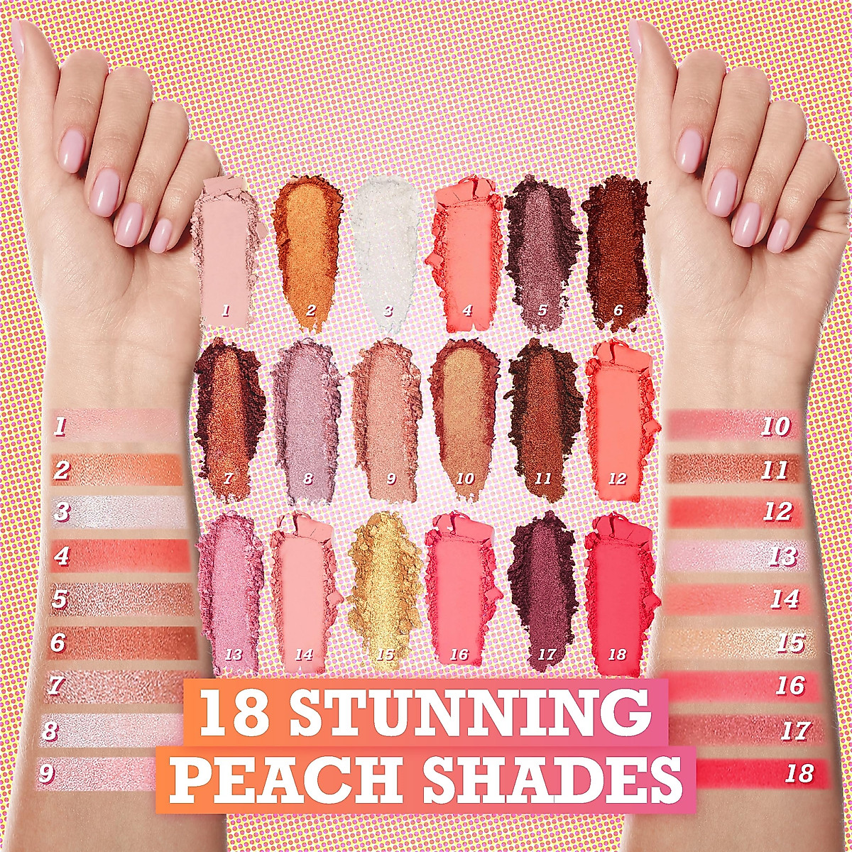 Tintark Peach Please 18 Colour Eyeshadow Palette for Beauty - Eyeshadow Cosmetics with Matte Metallic Sparkle Shimmer Pink & Highlighter Eye Makeup for Girls & Powder Eye Shadow Pallet