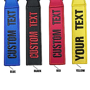 Graceful life Personalized keychain,Customizable name number tag with key ring, Key Chain Holder accessories, embroidery keytag for luggage (Rotating keychain)