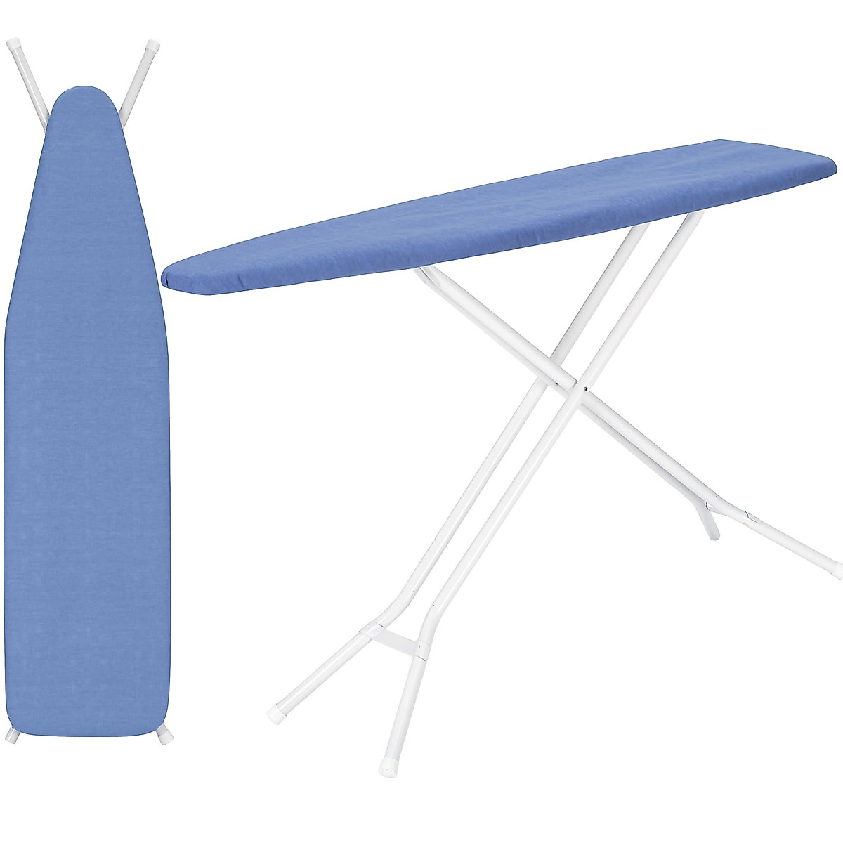 Tidy Zebra Compact Ironing Board Full Size MADE IN THE USA – 4 LEG Extra Durable & Sturdy Ironing Boards with Thick Iron Board Cover – Foldable Ironing Board for Easy Storage Height Adjustable (13x53)