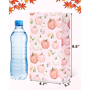 Pumpkin Candy Bags Little Pumpkin Party Gift Bags Fall Birthday Thanksgiving Party Favor Bags Party Supplies Loot Bags Goodie Bags with Thank You Stickers, Set of 24