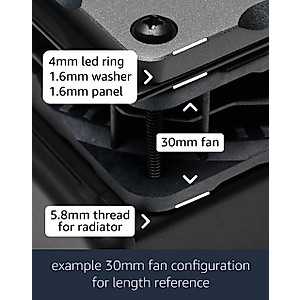 CRJ 6-32 UNC Extra Long 1-3/4" (43mm) Computer Radiator Fan Screws Set for 30mm and 38mm Fans - 20 Screws and 20 Washers
