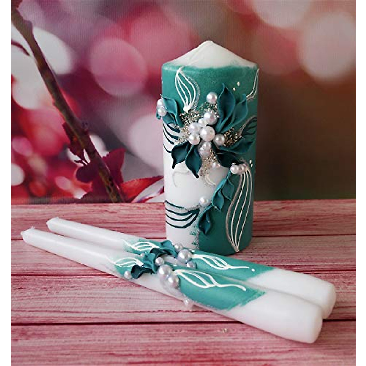 Magik Life Unity Candle Set for Weddings-Wedding Unity Candles-Candle Sets-6 Inch Pillar and 2 10 Inch Tapers -Unity Candle