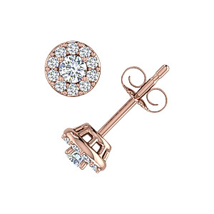 1/4 Carat Diamond Halo Stud Earrings in 10K White Gold
