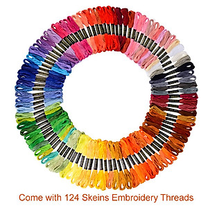 Paxcoo 124 Skeins Embroidery Floss Cross Stitch Thread with Needles