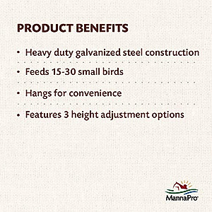 Harris Farms 1000293 Galvanized Hanging Poultry Feeder, 15 lbs, Metal