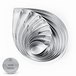 OTATEAN Cookie Cutters Food-Grade Stainless Steel Leaves Cookie Cutters Tear Shape Mold Pastry Baking Mould Raindrop Shape Cutter Set for Sugar, Cake, Pies, Snacks, Donuts, Bread Decoration (10 sets)