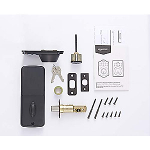 Amazon Basics Traditional Electronic Keypad Deadbolt Door Lock, Keyed Entry, Oil Bronze Finish