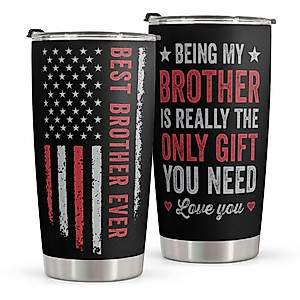 Macorner Brother Gifts - Tumbler 20oz - Birthday Christmas Gifts for Brothers From Sister Brother - Gifts For Men Big Brother Little Brother Siblings Brother In Law - Brother Gifts From Sister