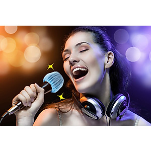 TENGYES 300 PCS (150 Pack) Microphone Hygiene Covers Disposable Non-Woven Handheld Mic Mike Cover Windscreen Protective Cap for KTV Karaoke Recording Room Stage Performance (Multicolored)