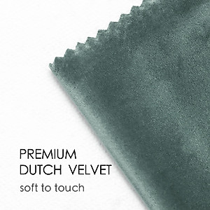 Vitalizart Dusty Green Velvet Ribbon Set 3/8" x 15 Yd Wooden Spool Fabric Trim 3 Rolls * 5 Yd for Christmas Wreath Decoration Handmade Craft Ornaments Gift Wrapping & Bow Making