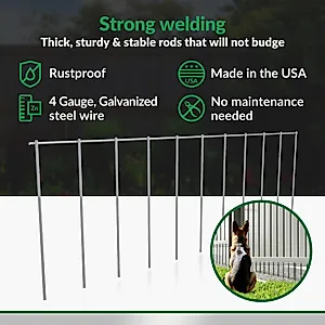 Dig Defence 10 Pack, 30’ Original Animal Barrier Fence - Large No Dig Fence for Dogs and Rabbits, Durable Outdoor Dog Fence Barrier for Yard & Patio
