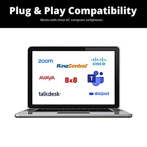 Discover D713U USB Earpiece Headset for Computer Calls and Meetings | Compatible with Zoom, Skype, Microsoft Teams, Cisco, Avaya, RingCentral and More