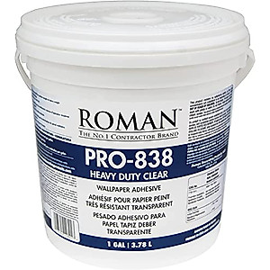 Roman 011301 PRO-838 1 gal Heavy Duty Wallpaper Adhesive, Clear