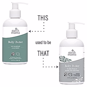 Earth Mama Belly Butter for Dry, Itchy Skin | Luxuriously Moisturizing for Pregnancy & Beyond, 8-Fluid Ounce (Packaging May Vary)