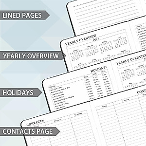 2024-2025 Planner - Planner 2024-2025, 2024-2025 Weekly Monthly Planner, July 2024 - June 2025, 5.7'' x 8.4'', Thick Paper, Leather Cover, Pen Holder, Back Pocket, Perfect Daily Organizer - Grey