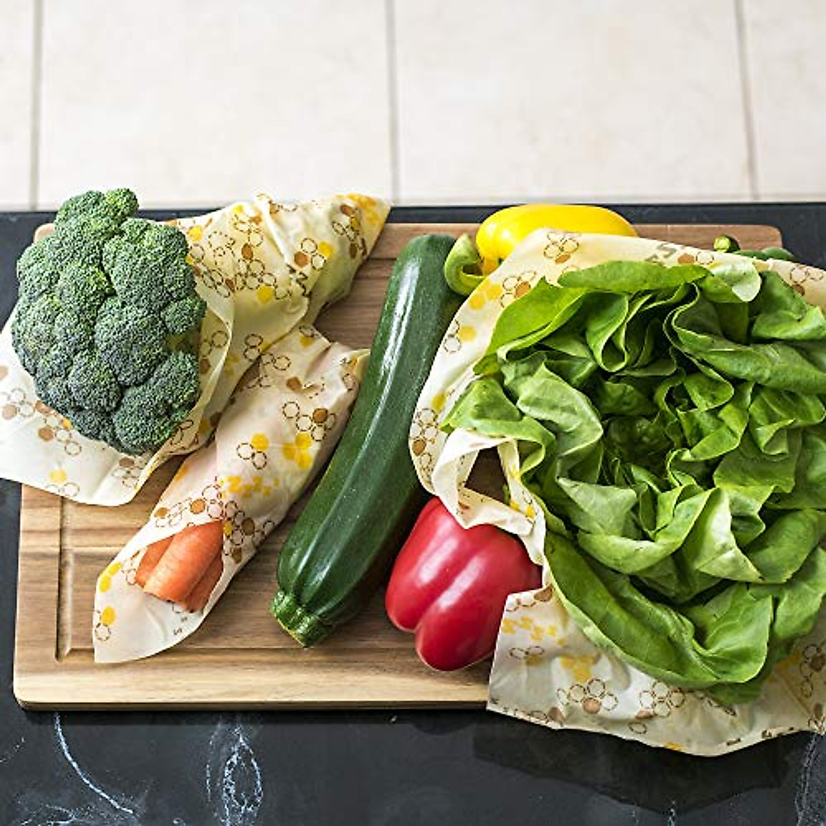 Beeswax Wrap by VertexKIT - ECO-Friendly Reusable and Washable Wraps - Biodegradable Reusable - Plastic-Free, Alternative and Sustainable Food Storage - Re-washable All Natural - Keeps Produce Fresh