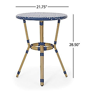 Christopher Knight Home Paul Bistro Set, Dark Teal + White + Bamboo