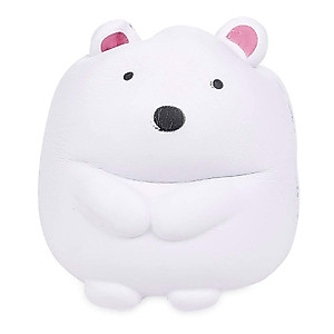 Anboor 5.1 Inches Squishies Polar Bear Kawaii Soft Slow Rising Scented Animal Squishies Stress Relief Kids Toys Gift Collection Decorative Props White