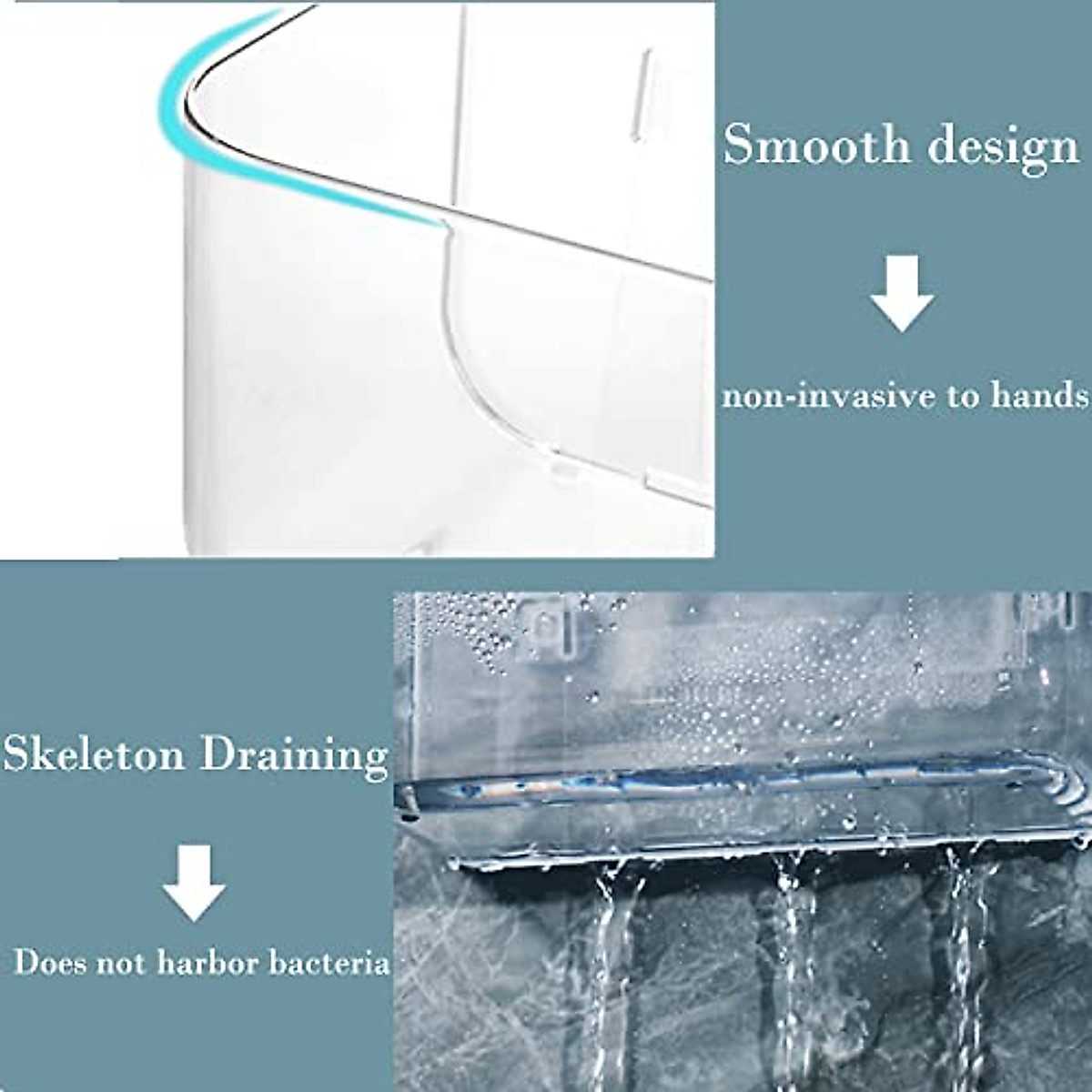 Cabinet Door Organizer Acrylic Adhesive Shelf Wall Mounted Storage, Small Wall Organizer Without Drilling, Automatic Draining Sink Caddy for Kitchen, Bathroom, Shower, Laundry, Camper, Utility Room