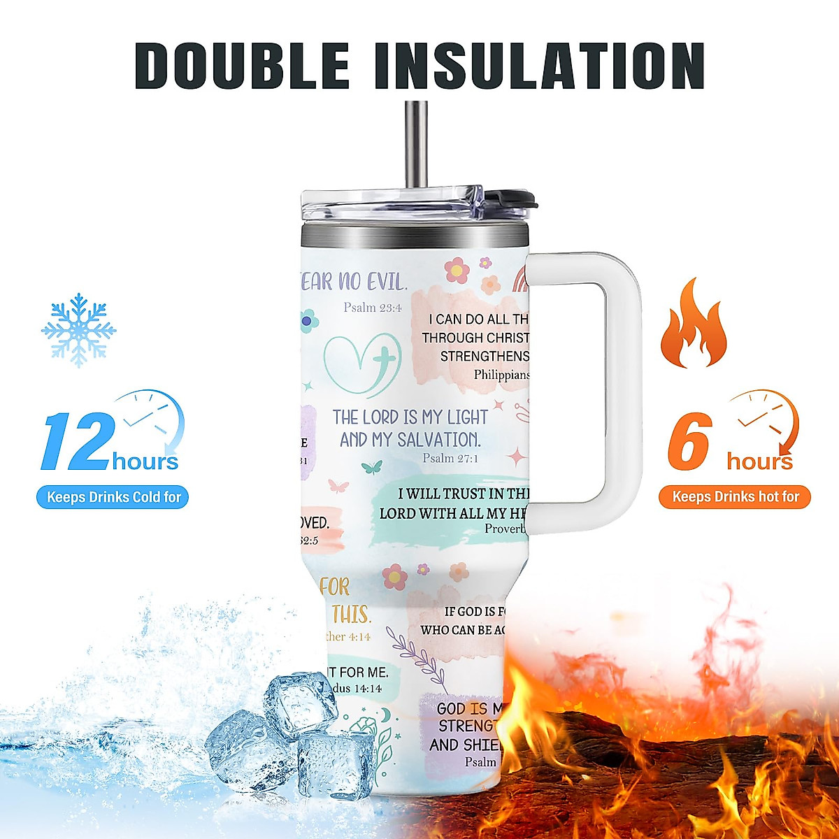 Christian Gifts for Women God Tumbler 40oz Child of God Gifts Coffee Travel Cup - Inspirational Religious Birthday Catholic Spiritual Gift for Sister Friends, Baptism Confirmation Gift for Girls