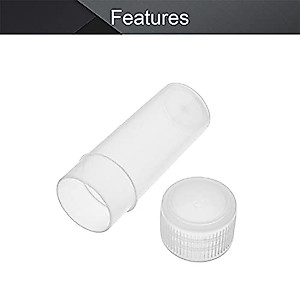 Othmro 75Pcs 5ml Plastic Bottles Lab Cylindrical Chemical Reagent Bottles, Wide Mouth Laboratory Reagent Bottles, Sample Sealing Liquid Storage Containers for Food Stores White Translucent