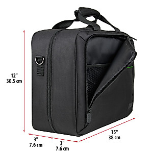 USA Gear Projector Case - Projector Bag Compatible with DBPOWER, ViewSonic PJD5134, Dr. J HI-04, PVO Portable Projector and More Movie Projector - Scratch Resistant & Customizable Interior (Green)