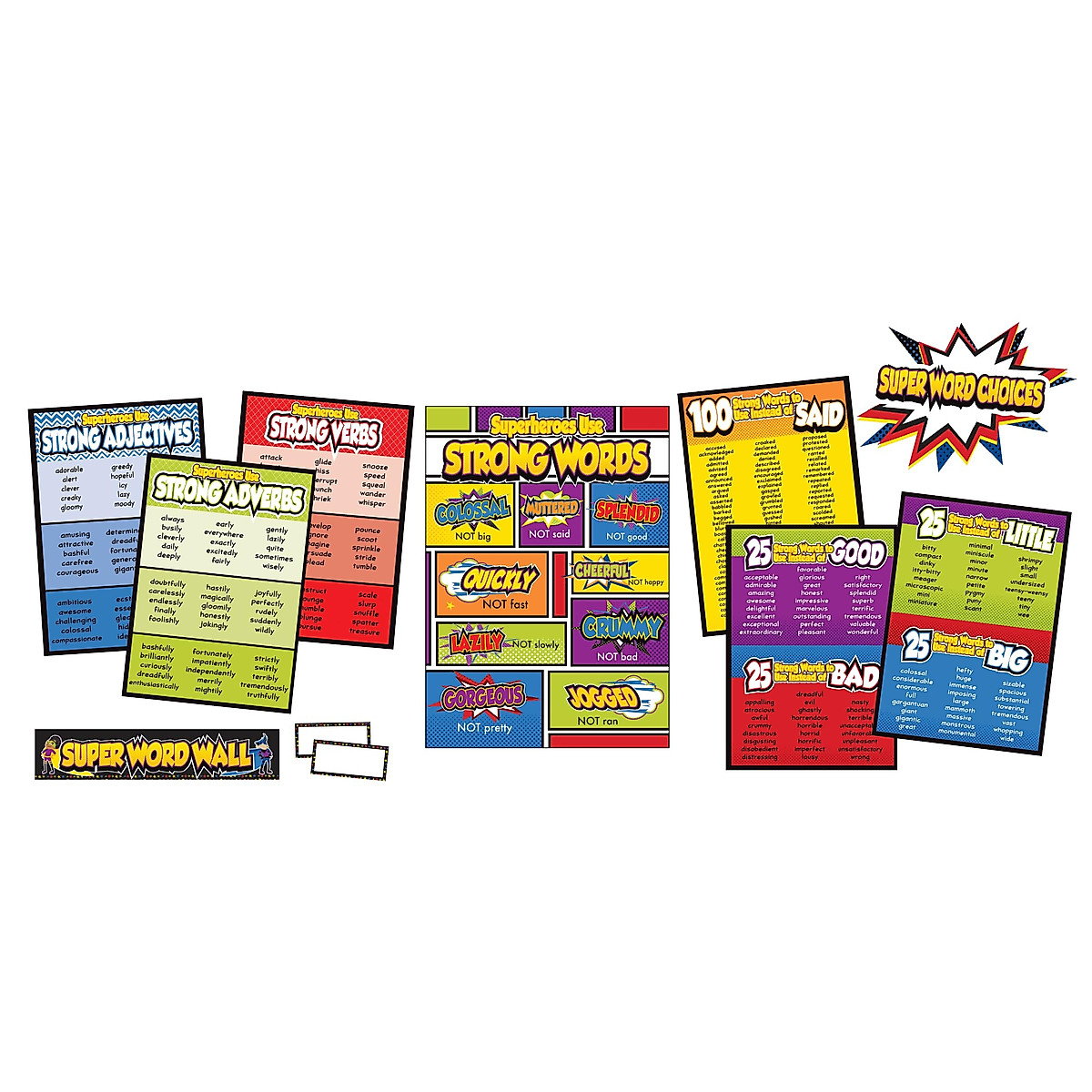 Carson Dellosa Super Power Super Word Choices Bulletin Board Set (110311)
