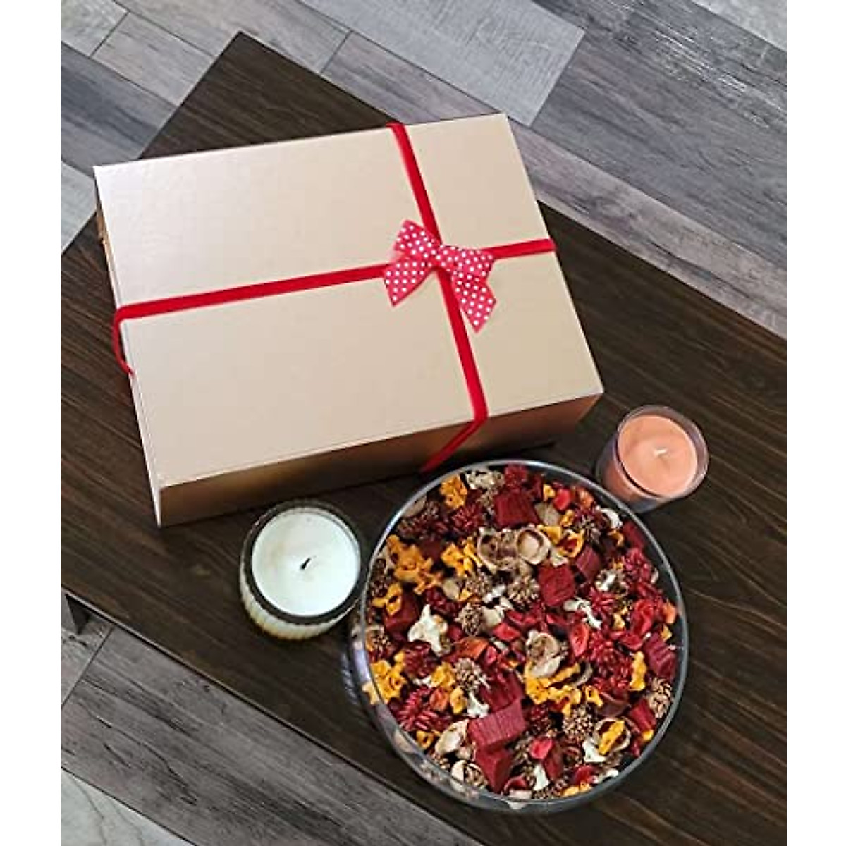 Golden Gift Box With Magnetic Lid