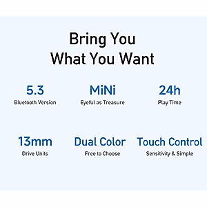 AWEI T26 Pro Earbuds Wireless Bluetooth, Bluetooth 5.3 Noise Cancelling Headphones True Wireless IPX6 Waterproof Stereo in-Ear Earphones with Built-in Microphone (Black)