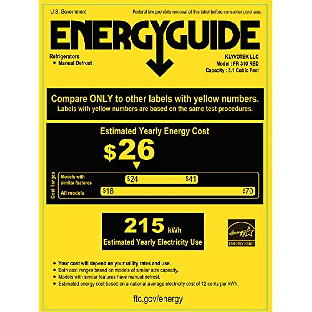 Frestec 3.1 CU' Mini Refregiator, Compact Refrigerator, Small Refrigerator with Freezer, Red (FR 310 RED)