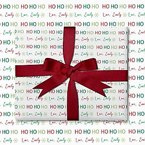 InterestPrint Personalized Wrapping Paper Roll Wrapping Paper Christmas For Men Women Design Funny Wrapp Papers White for Friend Grandma Grandpa Birthday Wedding Christmas Gifts