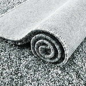 IMINROME Shag Area Rugs for Bedroom Living Room Thick Area Rugs 11x15 Non-Shedding Shaggy Carpet for Living Room with Non-Slip Bottom, Grey, 11x15 Feet