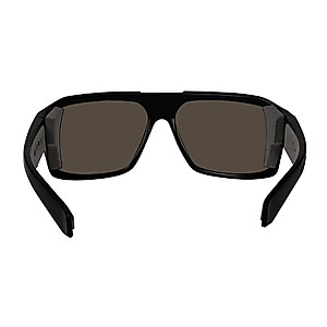 BOMBER Mens Safety Sunglasses, Matte Black Frame with Ice Blue Mirror Safety Sunglass Lens, Non-Slip Foam Lining, ANSI Z87+ Compliant, UV Protection - M103ICE