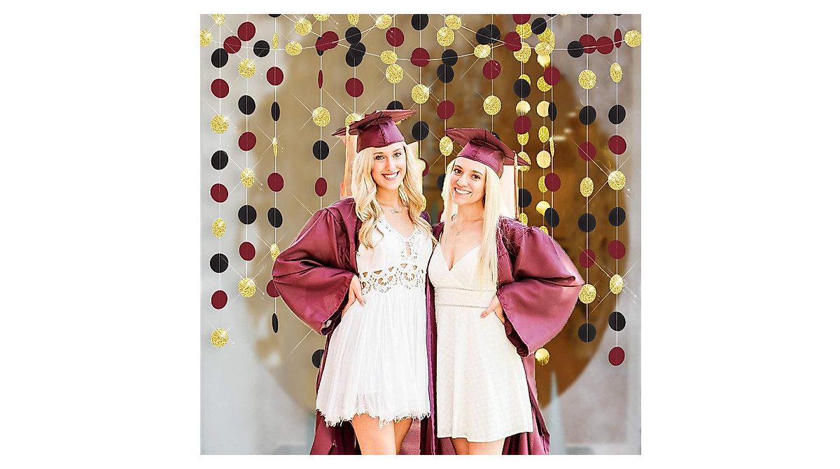 Graduation Decorations Maroon Gold 2024 | Elegant Party Garlands