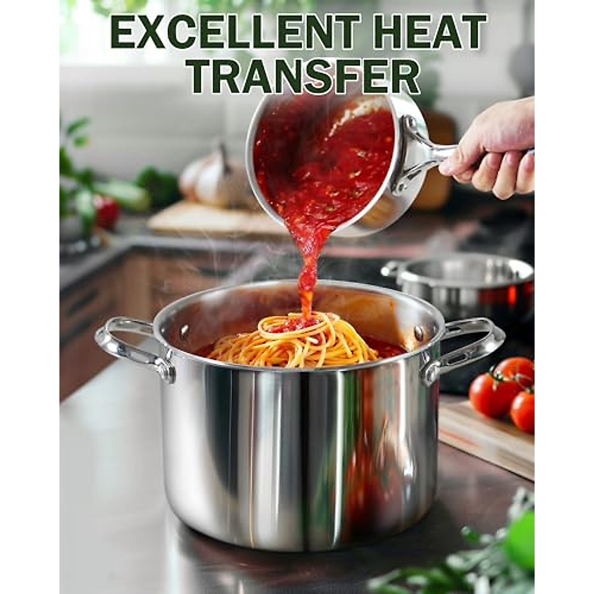 Cooks Standard Stainless Steel Saucepan with Lid, Multi-Ply Clad Sauce Pot 3-Quart, Silver