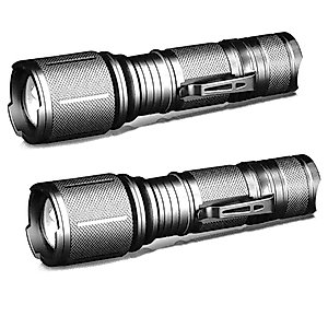 TotaLohan Tactical LED Flashlight 2000 Lumens 5 Modes Flashlights with Belt Clip for Hurricane Camping Hiking Emergency,2 Pack