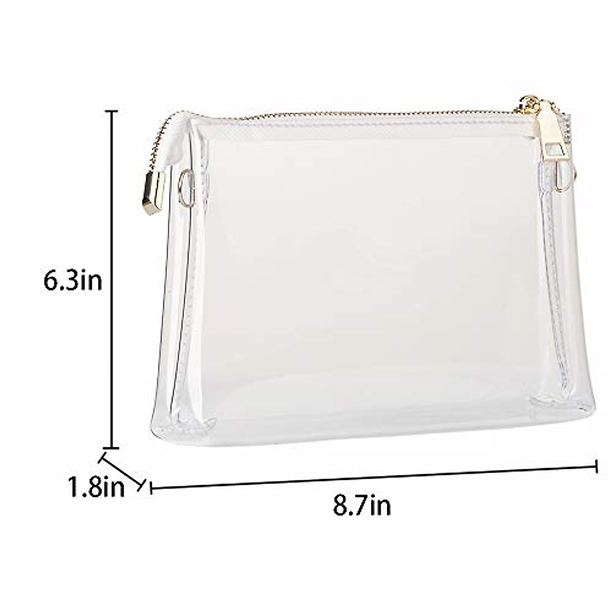 Y&R Direct 3 in 1 Clear Crossbody Bag with Zipper Closure Stadium Approved Clear Purse for Sports Concert Prom Party Present