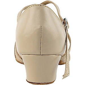 Women's Ballroom Dance Shoes Salsa Latin Practice Dance Shoes Tan Leather 1670cEB Comfortable - Very Fine 1.5" Heel 5.5 M US [Bundle of 5]