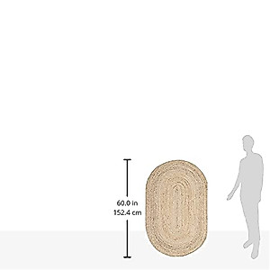 SAFAVIEH Cape Cod Collection Area Rug - 3' x 5' Oval, Natural, Handmade Flat Weave Jute, Ideal for High Traffic Areas in Living Room, Bedroom (CAP252A)