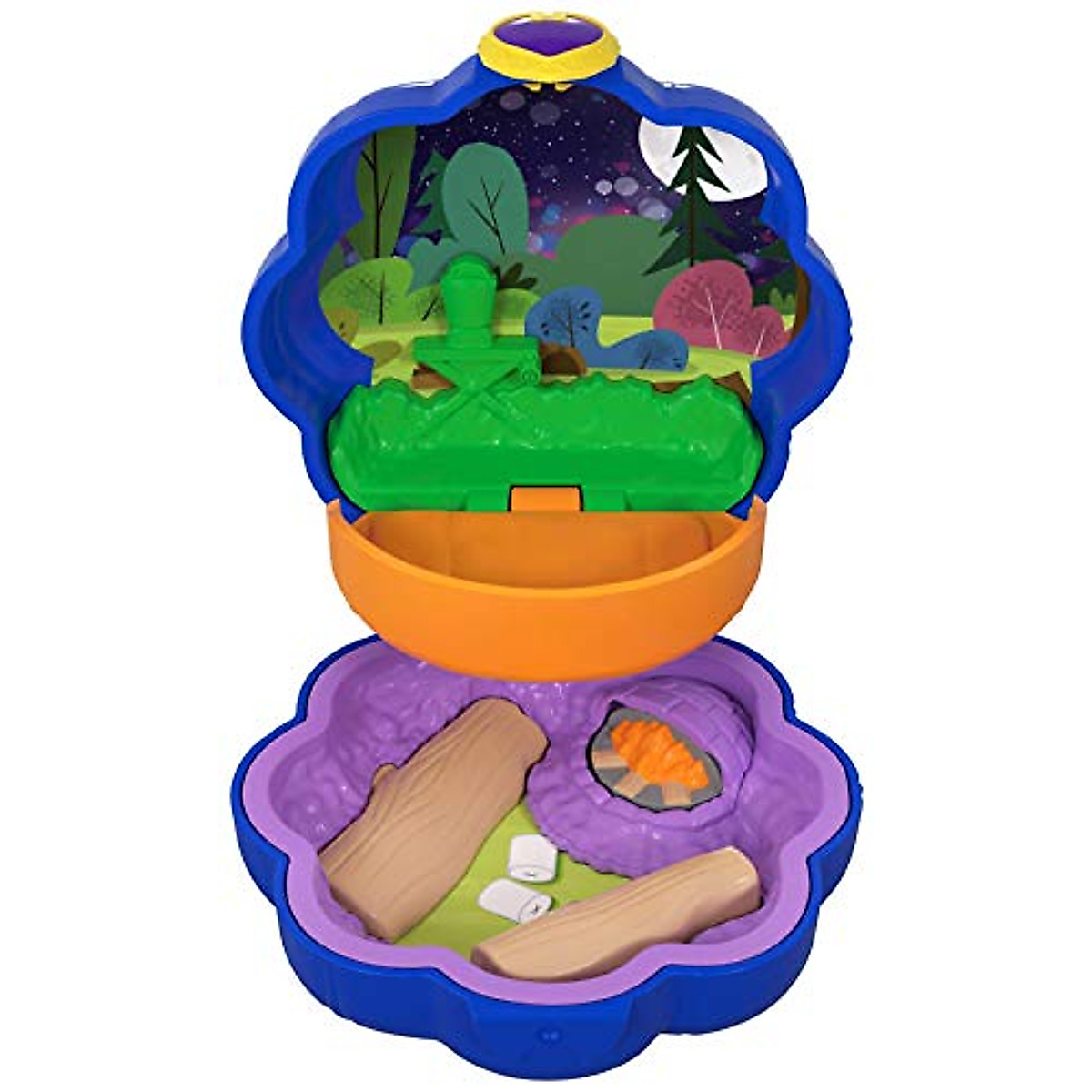 Polly Pocket Tiny Pocket Places Camping Compact! Shani Doll