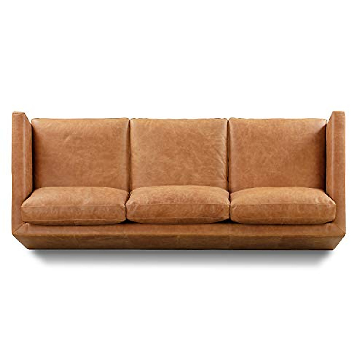 POLY & BARK Nolita Sofa in Full-Grain Pure-Aniline Italian Leather, Cognac Tan