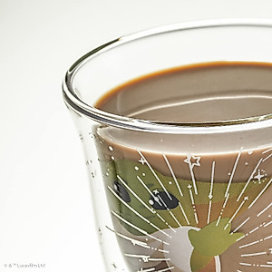 JoyJolt Mandalorian Mystic Grogu 13.5oz Coffee Mug, Double Wall Mug Set of 2. Large Espresso Cups, Cappuccino or Latte Cup. Mandalorian Star Wars Mugs, Glass Coffee Cup, Insulated Coffee Mug