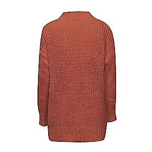 ADJHDFH Pink Sweater Orange Turtleneck Sweater Women Knit Sweater For Women Women’S Cardigan Sweaters Tunic Sweaters For Women To Wear With Leggings 1 million dollar item 1 dollar clothes for women