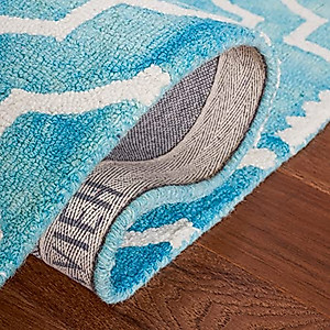 SAFAVIEH Dip Dye Collection 2' x 3' Turquoise/Ivory DDY538D Handmade Moroccan Watercolor Premium Wool Accent Rug