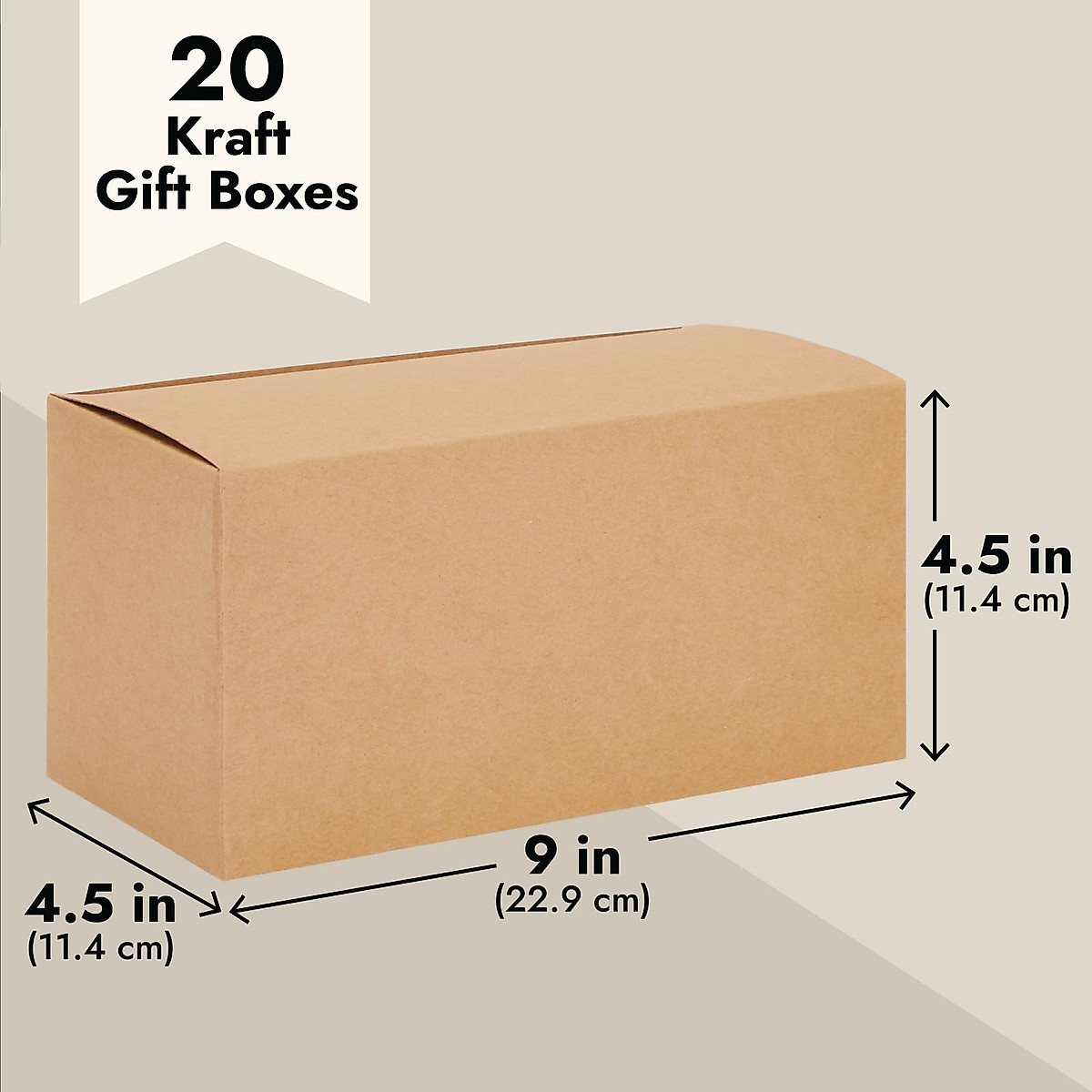 Kraft Paper Tumbler Boxes for Gift Wrapping, Shipping, Party Favors (9 x 4.5 x 4.5 In, 20 Pack)