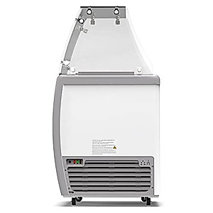 Koolmore 26 inch Commercial Ice Cream Dipping Cabinet Display Case with Sneeze Guard, 4 Large Displayed Tubs, Sliding Glass Door, [5.7 Cu. Ft.] (KM-26FG)