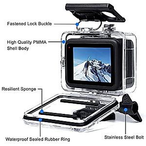 OKFUN Waterproof Housing Case for Go Pro Hero 11 Black/Hero 10 Black/Hero 9 Black,Protective Underwater Dive Case Shell for Go Pro Hero11/Hero10/Hero9 Action Camera,with Mount and Thumbscrew