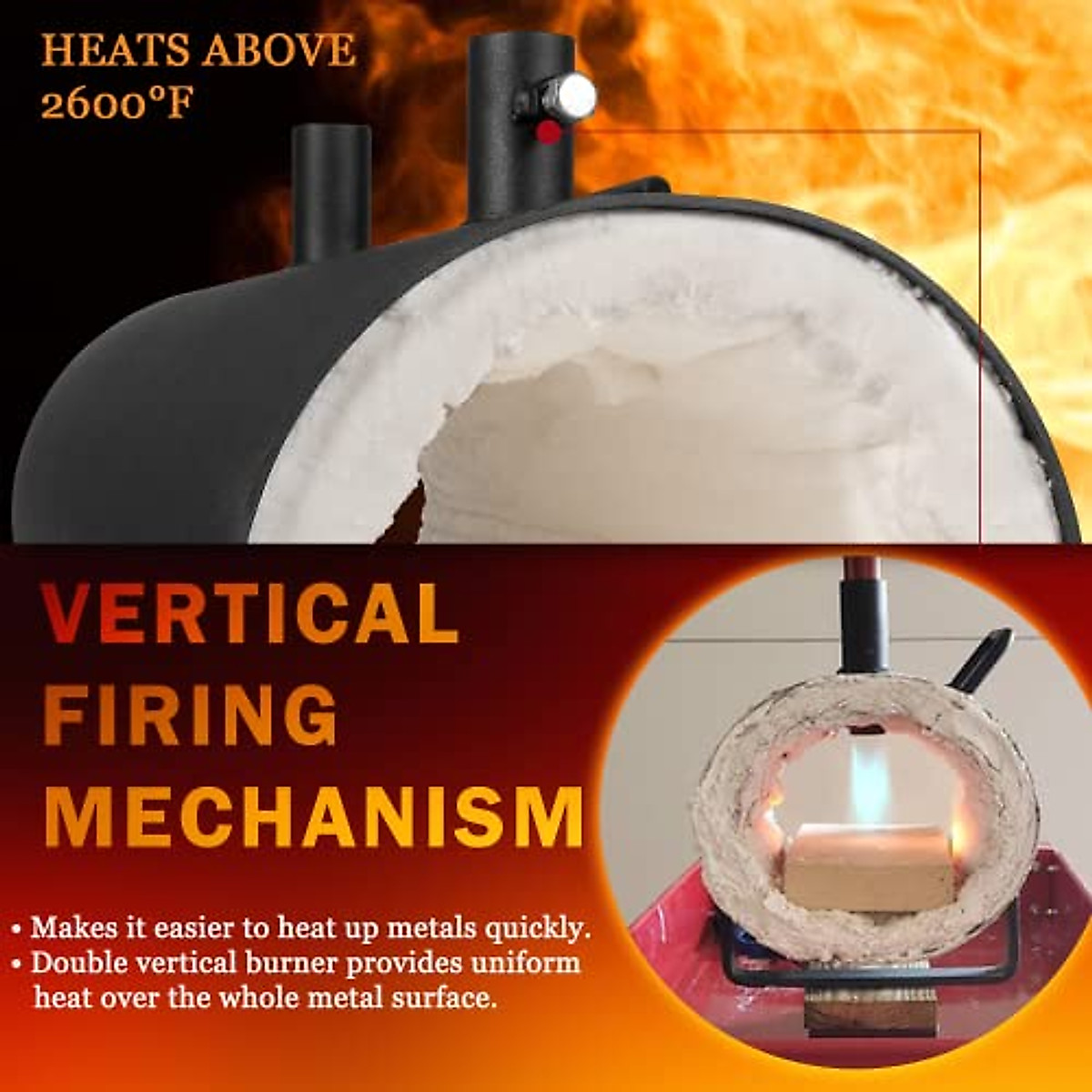 Camoo Double Burner Gas Propane Forge Furnace Blacksmithing Knife Tool Making Farriers Portable Dual Large Capacity, Oval, Deluxe Kit Jewelry Knife